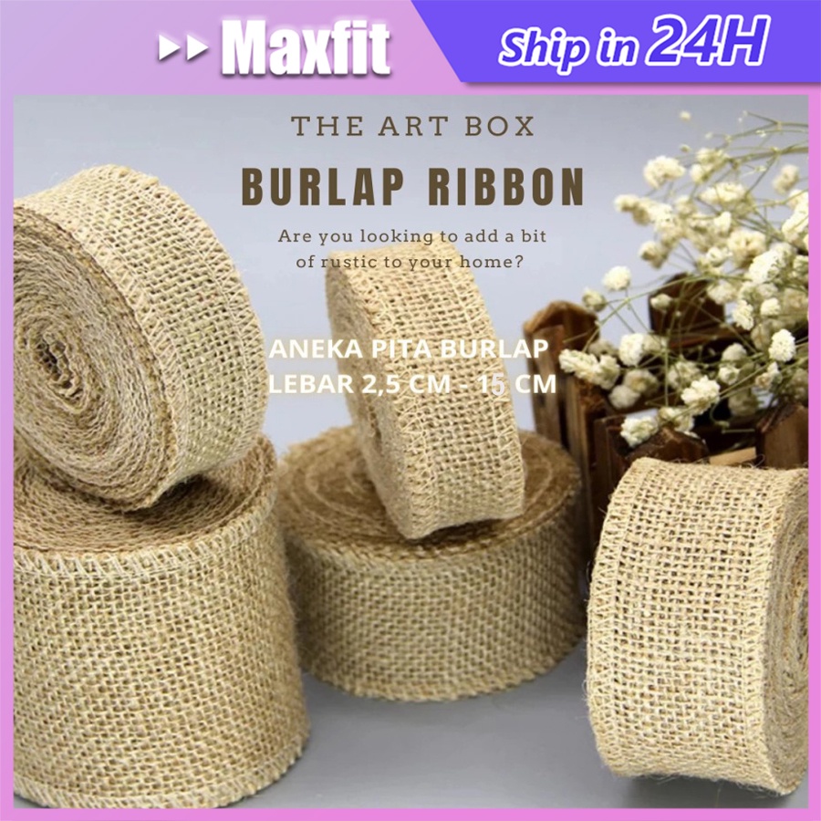 Jual 5M Pita Goni Roll Rustic Burlap Lebar 2.5/6/10/15 Cm Goni Kain ...