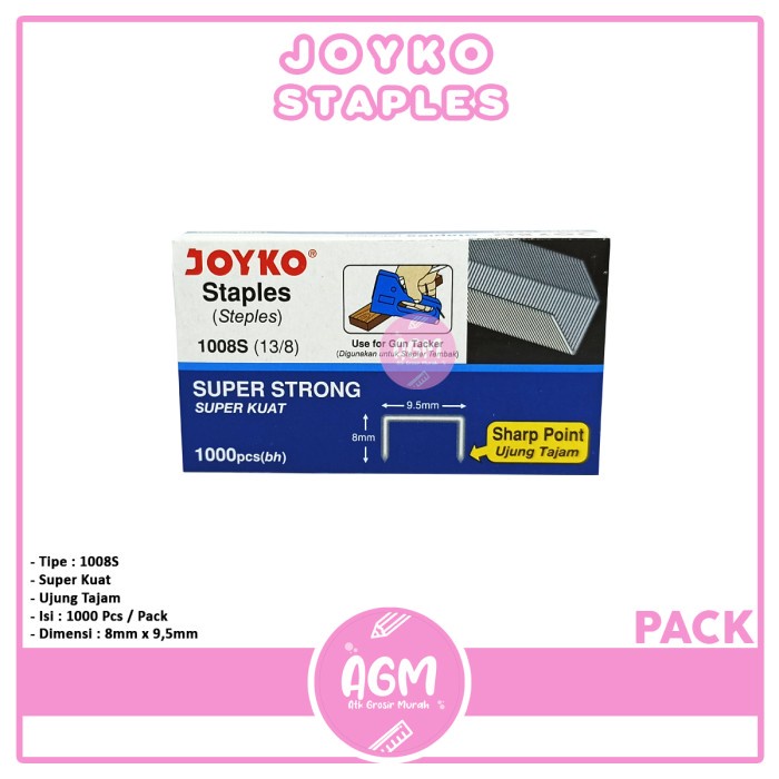 Jual JOYKO - Isi Staples No.1008S - Isi stapler Heavy Duty - Pack ...