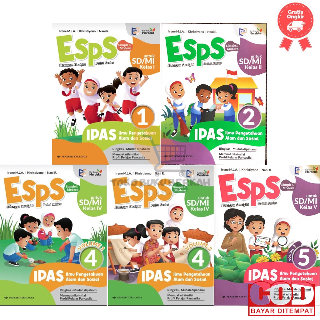Jual KURIKULUM MERDEKA BUKU ESPS IPAS SD/MI Kelas 1 2 3 4 5 6 Penerbit Erlangga - Irene M.J.A ...