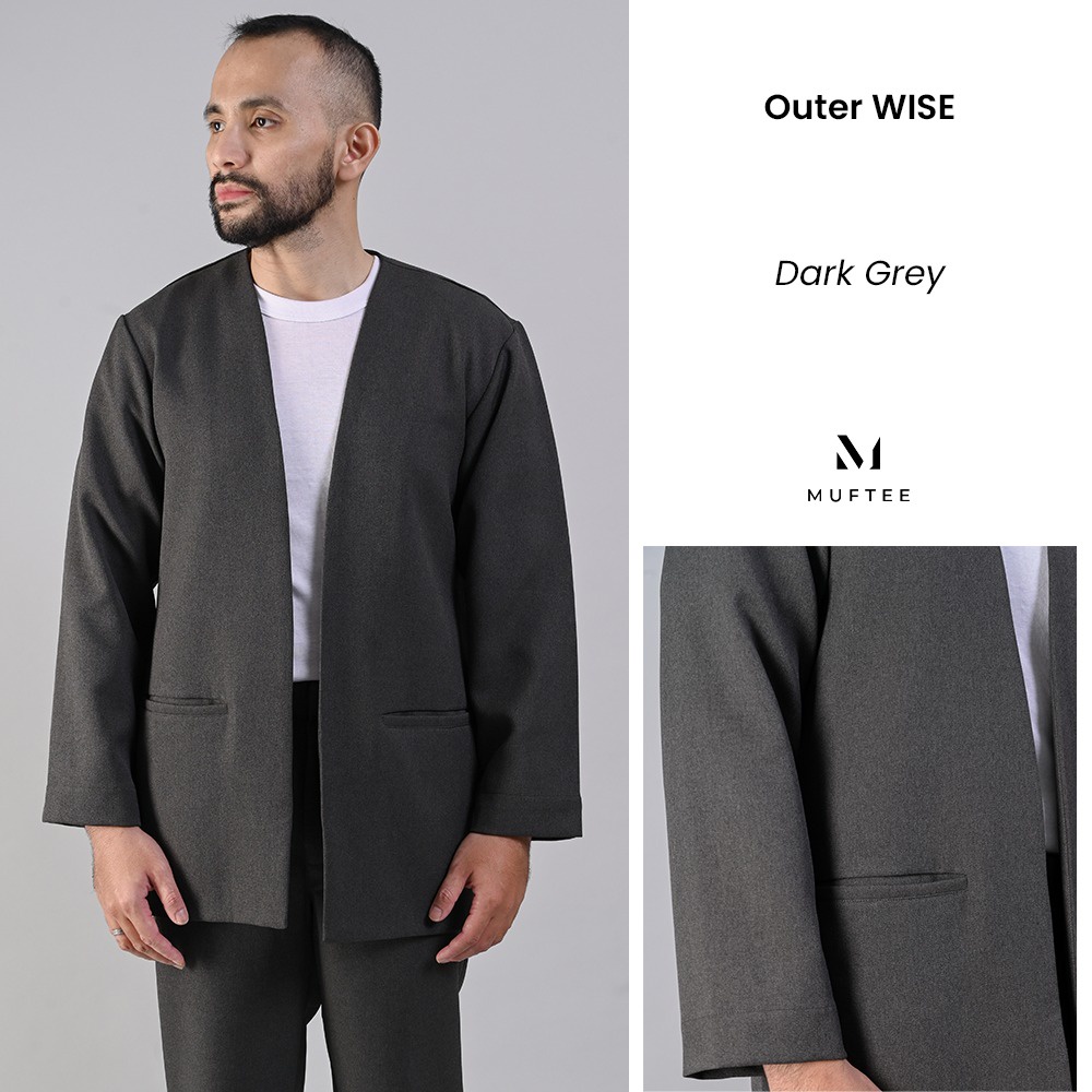 Jual Muftee Outer Wise Warna Black | Dark Grey | Shopee Indonesia