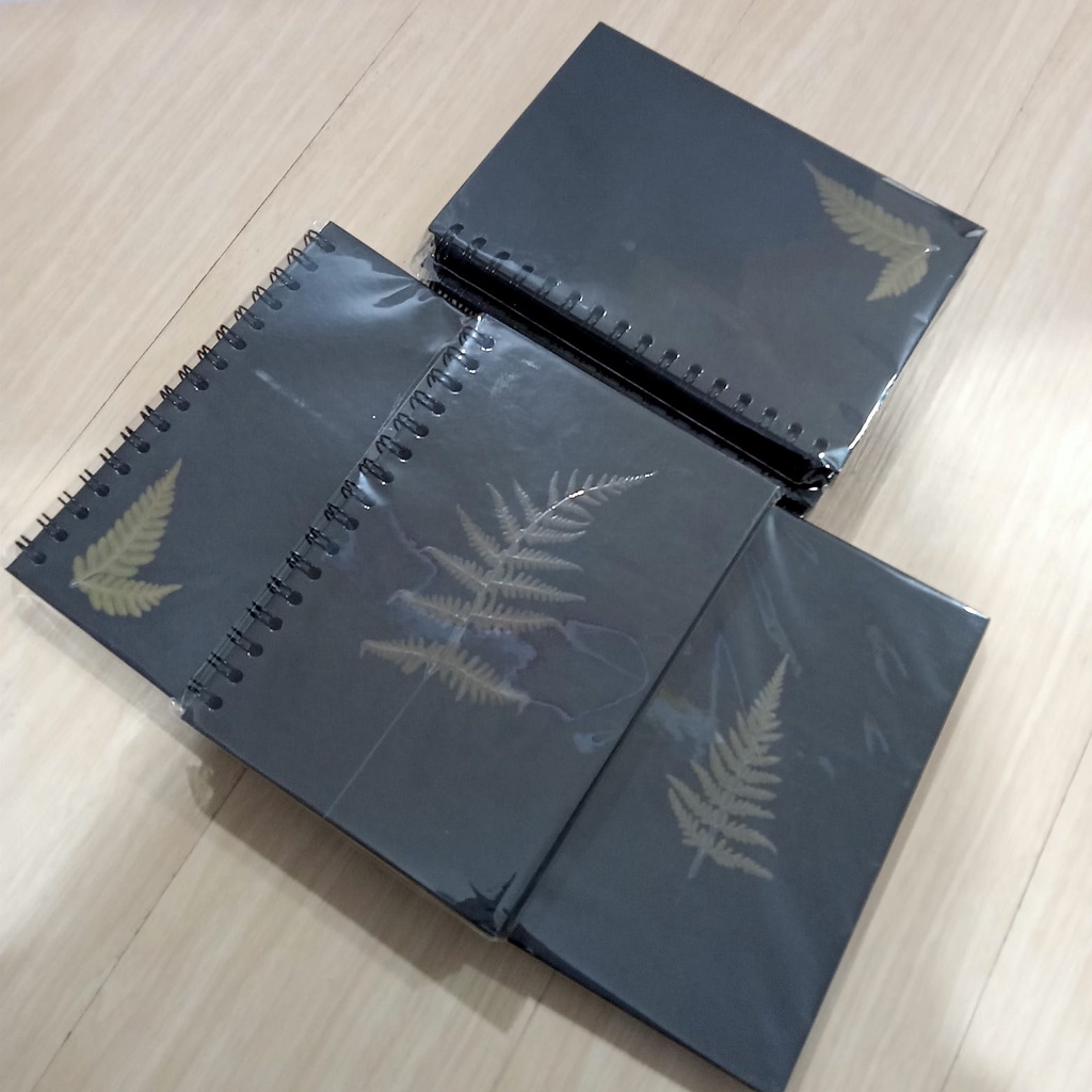 Jual NOTEBOOK SPIRAL HARDBOOK / NOTEBOOK A5 BLACK MOTIF CEMARA ...