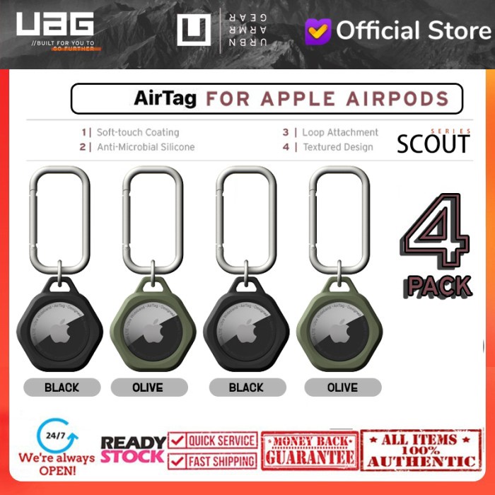 Jual Original Case Apple AirTag UAG SCOUT (4Pcs) Protective Casing With ...