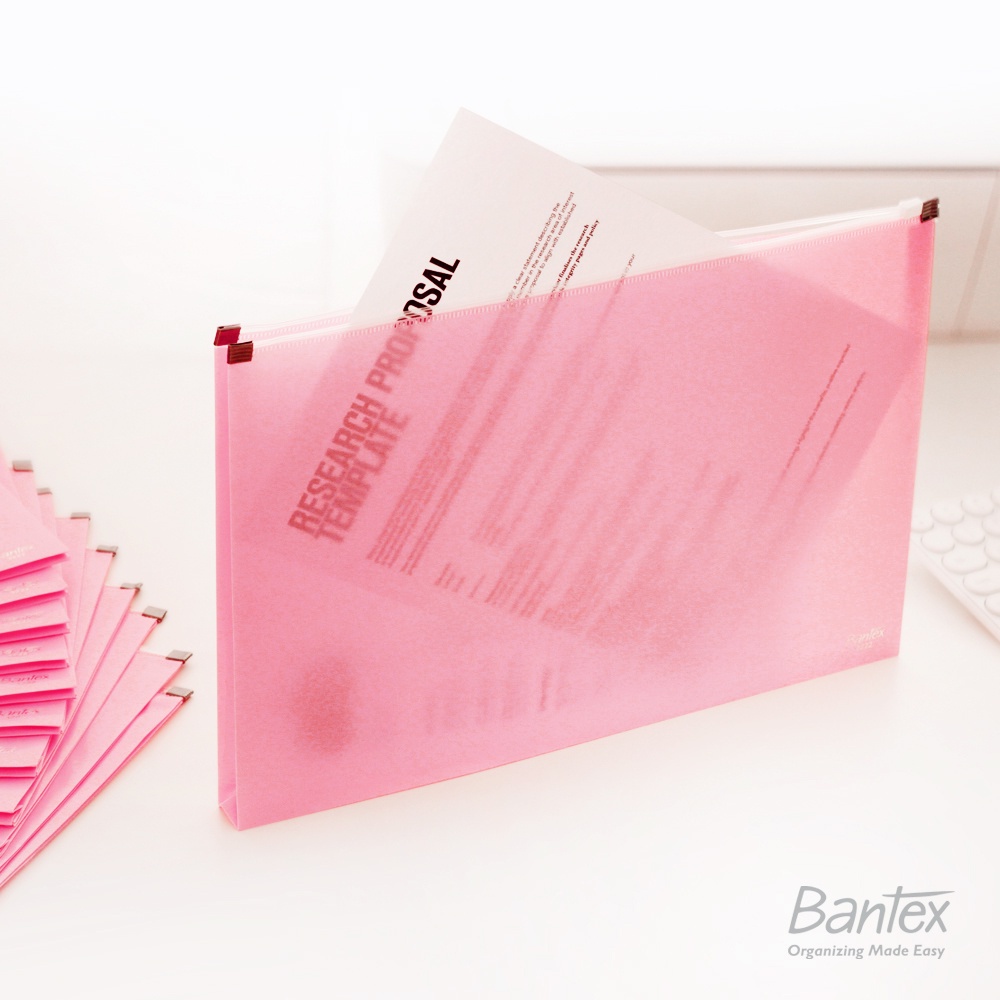 Jual Bantex Zipper Bag Map Plastik Resleting Folio F4 Musky Pink ...