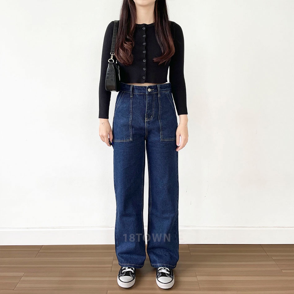 Jual T278 18TOWN Korean Jeans / Celana Jeans Panjang Model Longgar ...