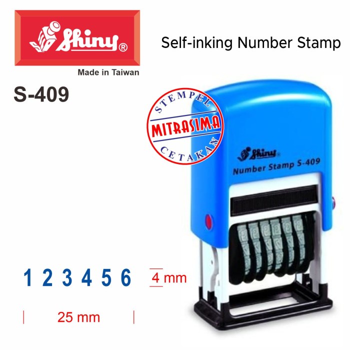 Jual Stempel Shiny S-409 ( Stempel Nomor 6 digit S409 Tipe S 409 ) | Shopee Indonesia