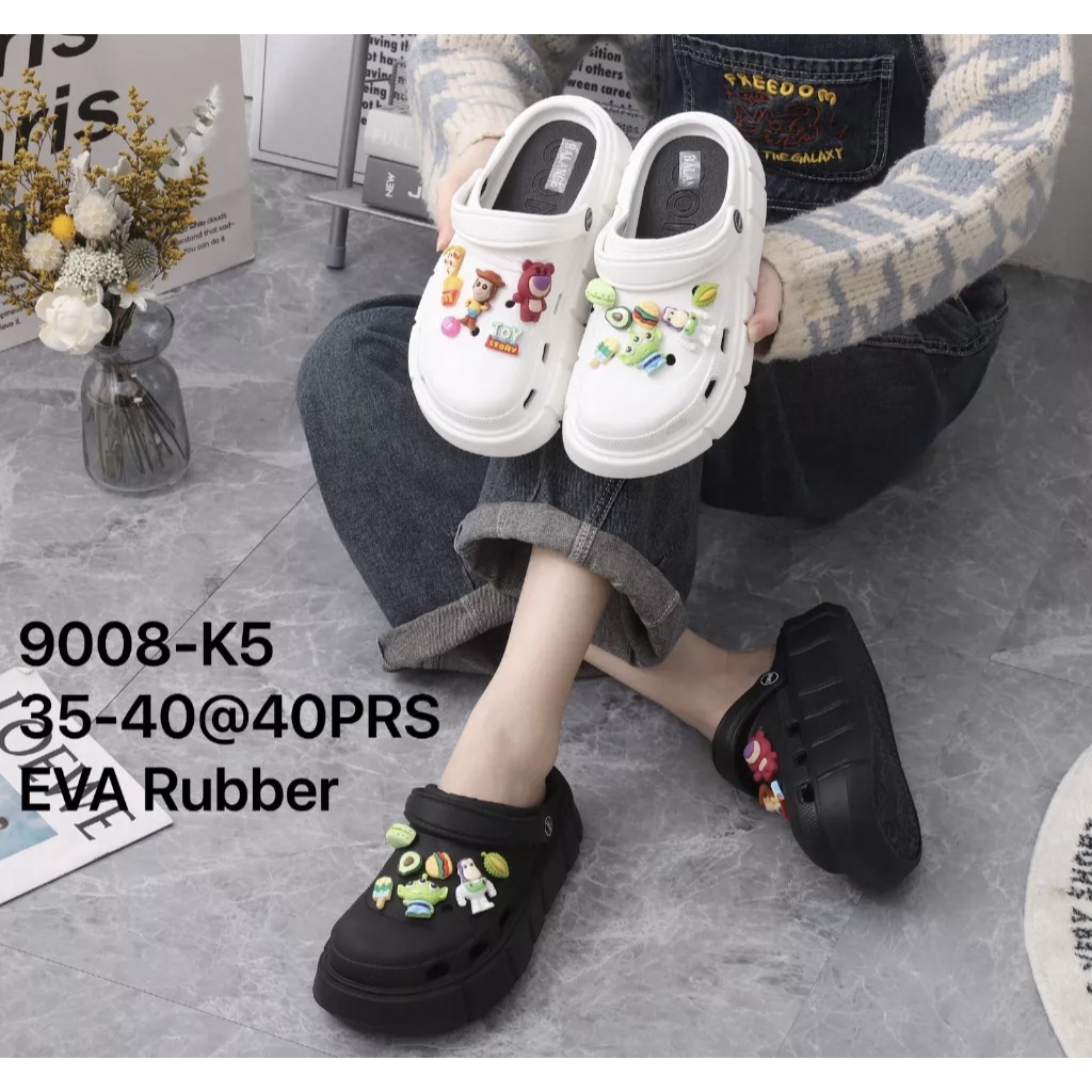 Jual Sandal Kodok Perempuan 9008 K5 Bahan Karet Eva Rubber SDLWW ...
