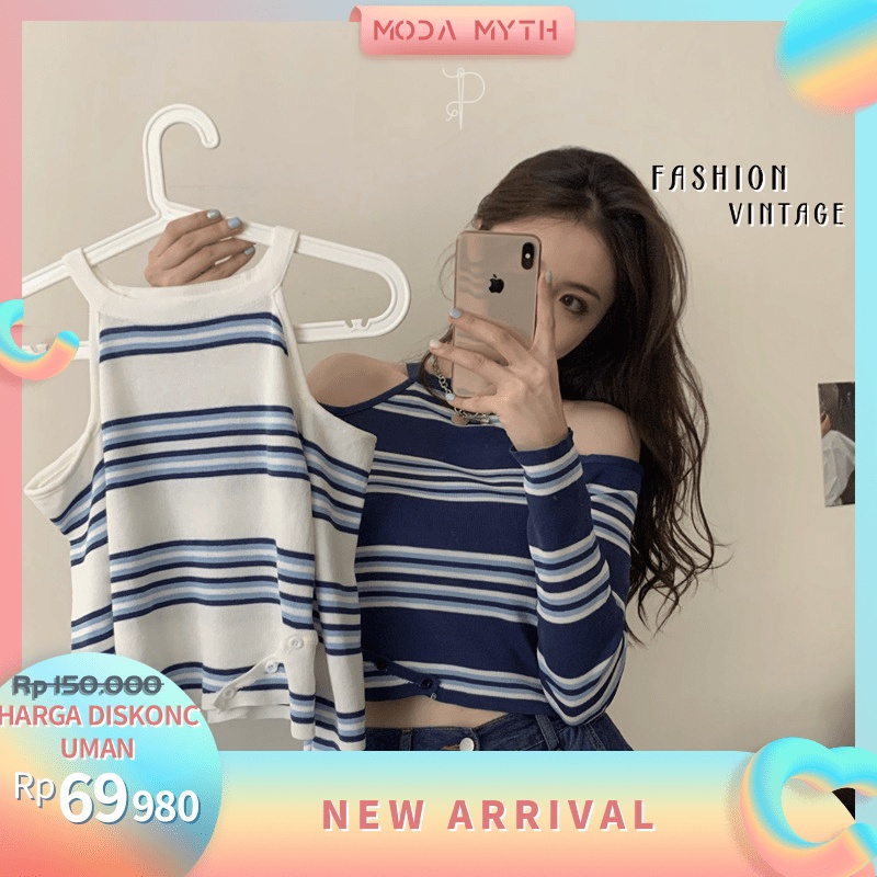 Jual MODAMYTH Baju Atasan Wanita Shoulder Off Top Baju Lengan Panjang Wanita Off Shoulder Top ...