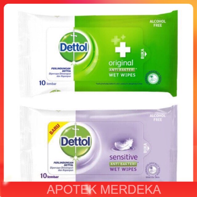 Jual Dettol Wet Wipes Tissue Basah 10's / Dettol Originil Tisu Tissue ...