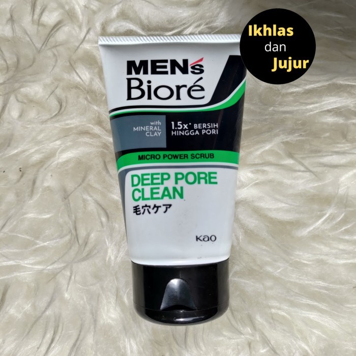 Jual Mens Biore Deep Pore Clean 100 gram Facial Wash Micro Power Scrub ...