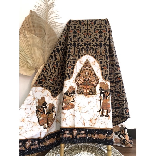 Jual Kain Batik Laweyan Solo Motif gunungan wayang putih ( Premium ...