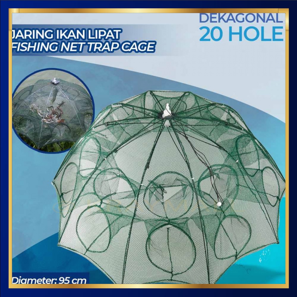 Jual Jaring Pancing Ikan Hexagonal 20 Hole Fishing Net Trap Cage ...