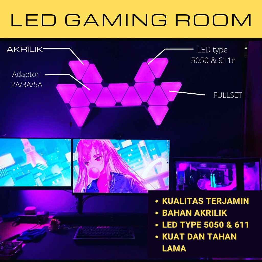 Jual [LED GAMING ROOM 5050 RGB] Lampu Gaming RGB / LED Panel dengan ...