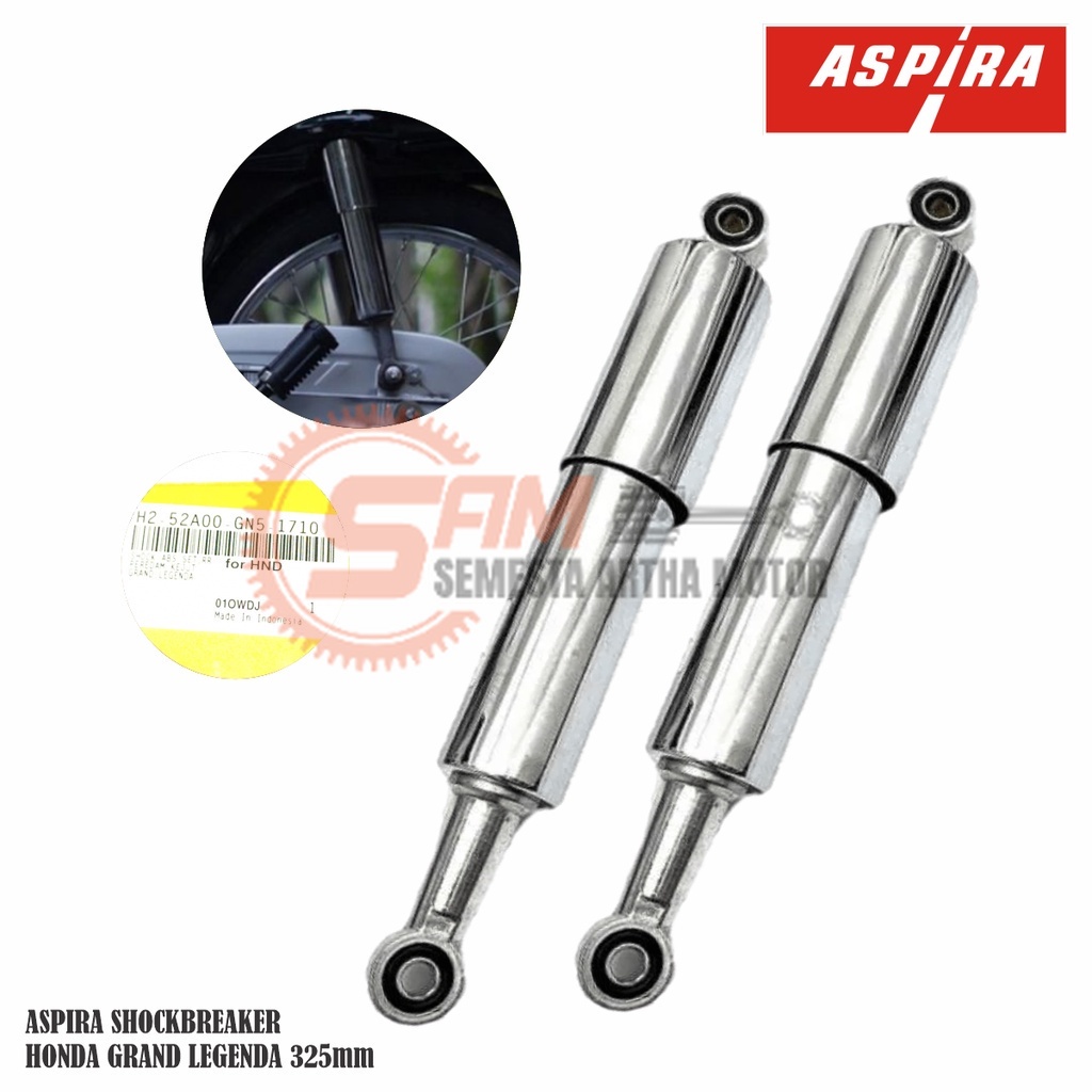 Jual Shockbreaker Aspira 325mm Motor Bebek Honda Grand Legenda Karisma ...