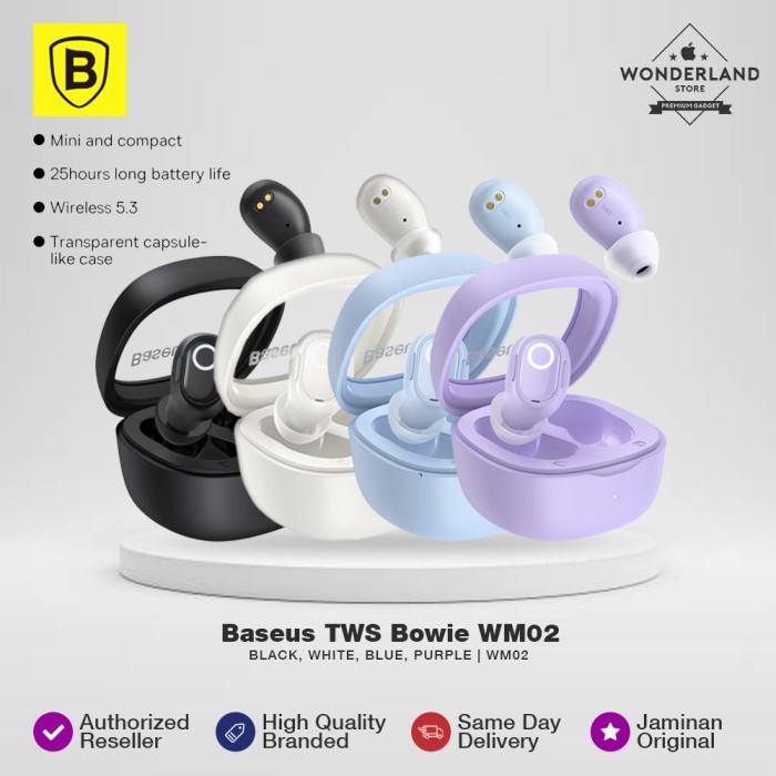 Jual Baseus TWS Bowie WM02 Earphone / Headset Earbuds Bluetooth ...
