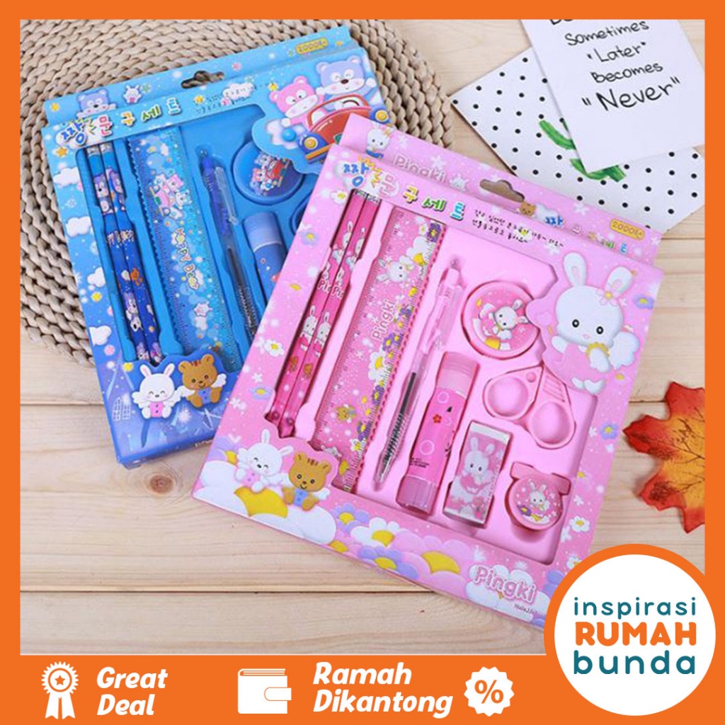 Jual Paket Alat Tulis Anak Sekolah Tempat Pensil 5in1 7In1 9in1 Alat Tulis Set Karakter Tempat ...