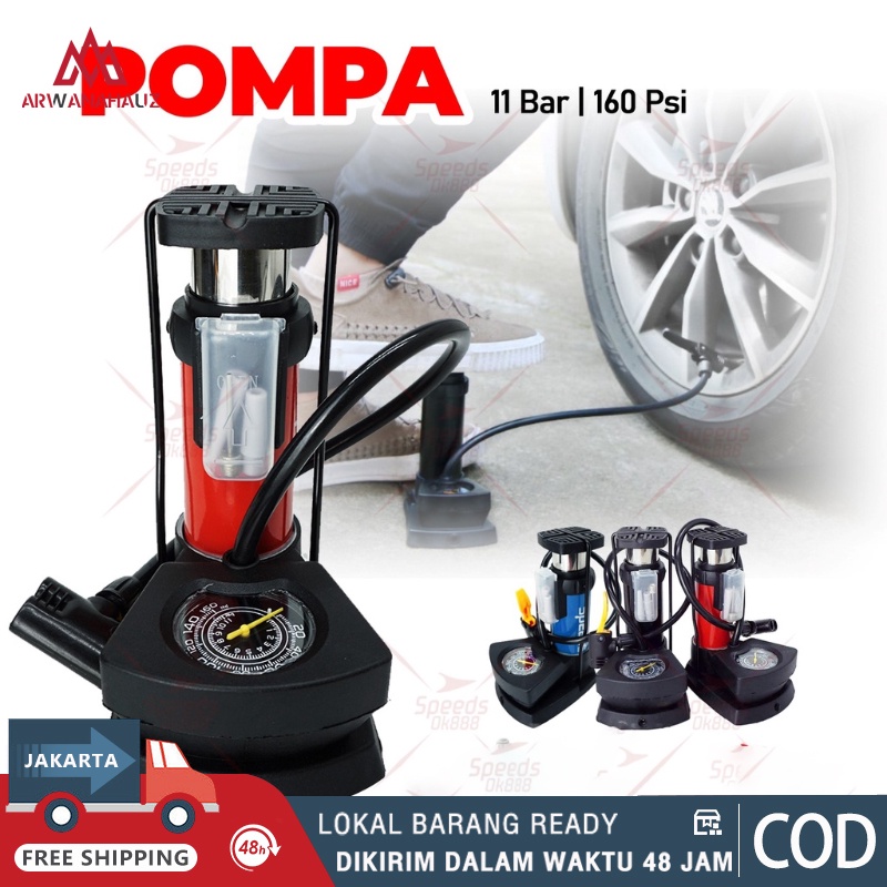 Jual Pompa Kaki Mini Portabel Mini Foot Pump Portable High Pressure ...