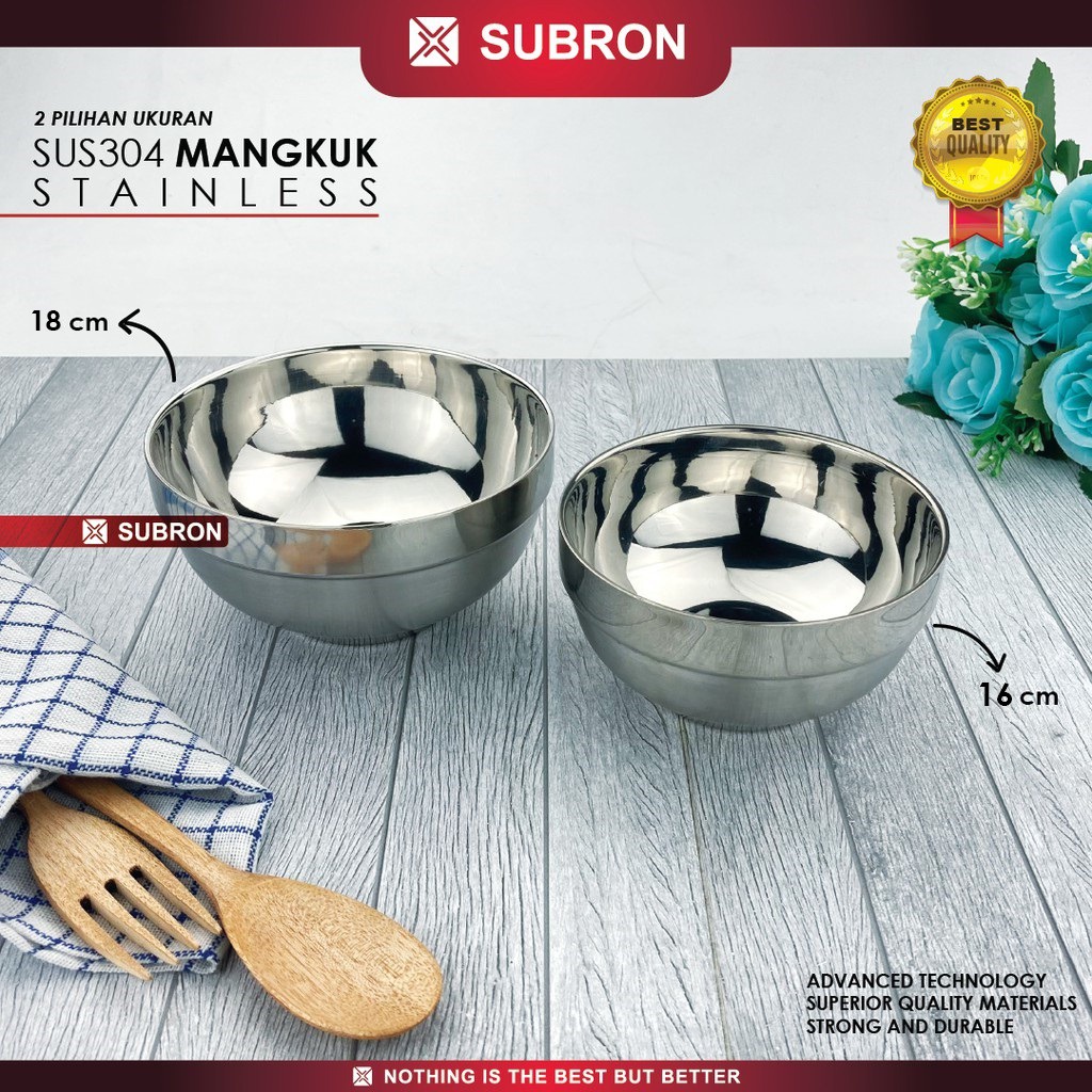 Jual Korean Bowl SUBRON SUS 304 Mangkuk mangkok stainless 16cm 18cm ...