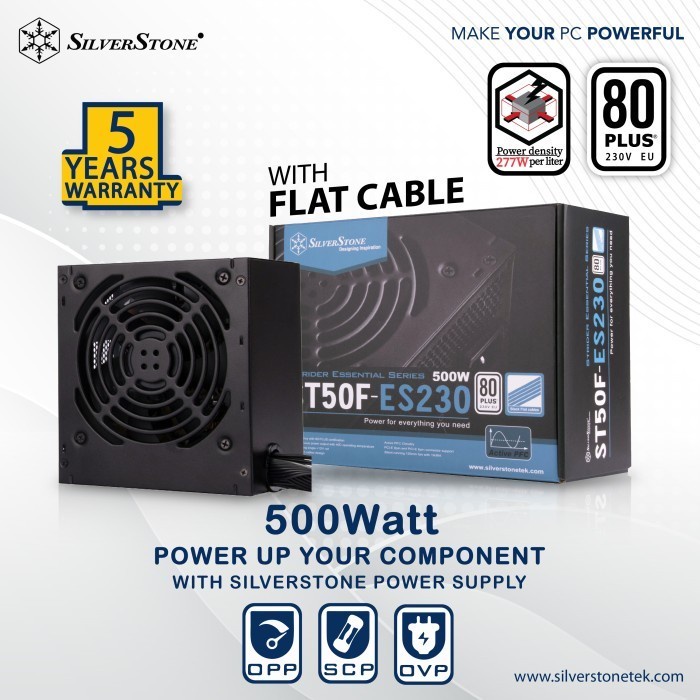 Jual PSU SILVERSTONE 500W 80+ ST50F-ES230 Power Supply 500watt Resmi ...