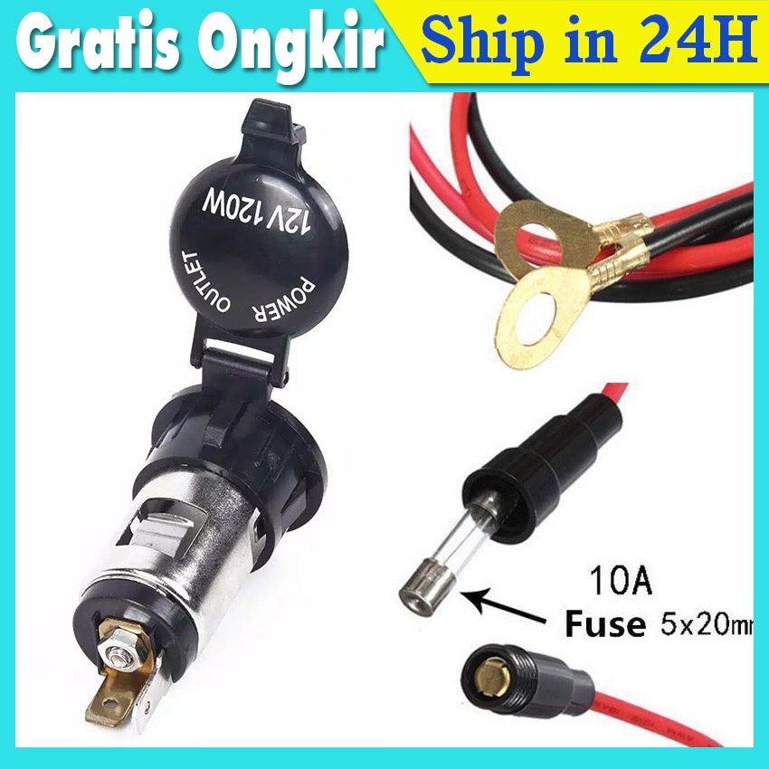 Jual Charger Mobil dan Motor Socket Full Set Plug Outlet 12V Pemantik ...