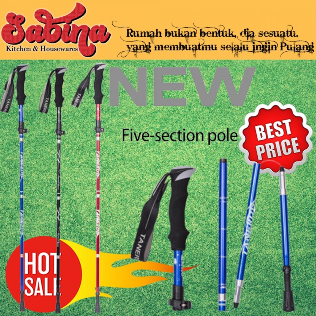 Jual Alpenstock Tongkat Hiking Trekking Pole Lipat Foldable Safety Lock ...