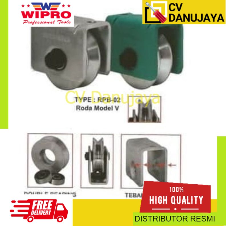 Jual Roda pagar besi wipro Heavy Duty Model V Type RPB-02 Double ...