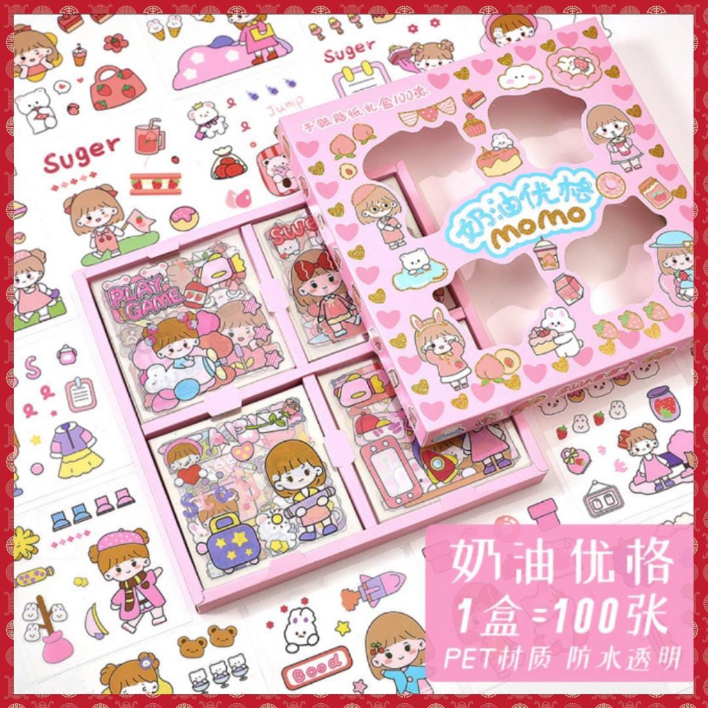 Jual Sticker Tempel Anak Boneka Cantik Waterproof Stiker Momo Cewek ...