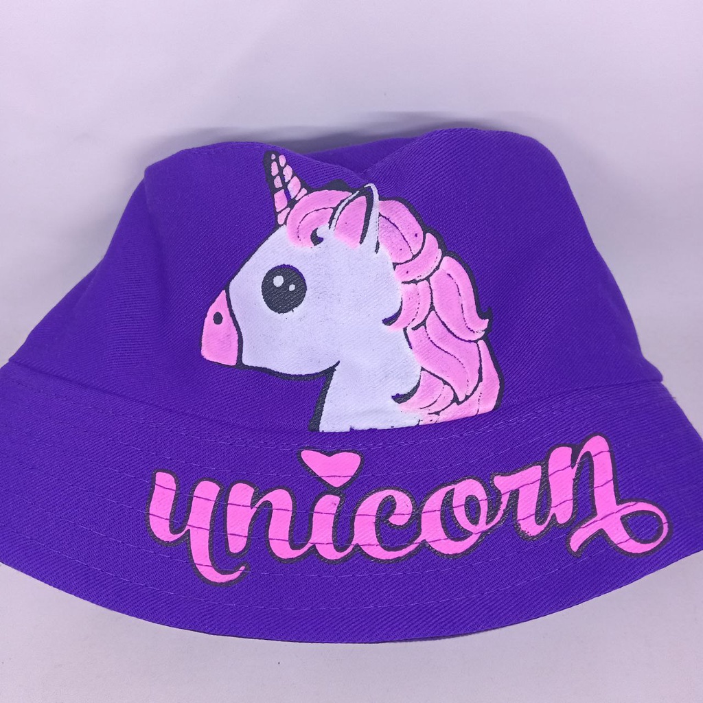 Jual BUCKET ANAK MODEL UNICORN | BUCKET SABLON KUDA PONI | BUCKET ANAK ...