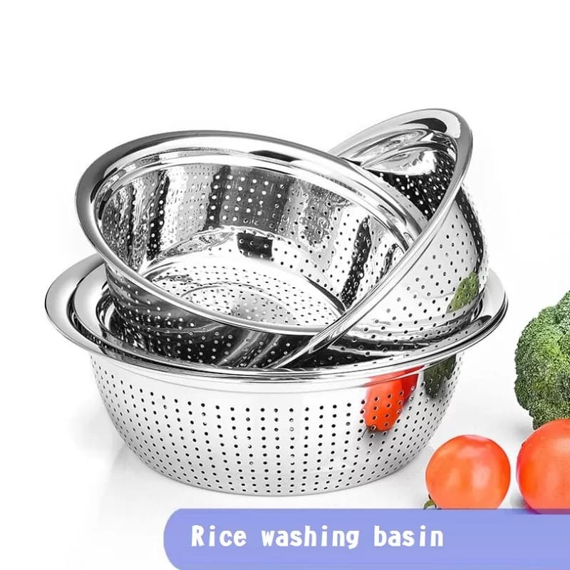 Jual BMW Kitchen Ware - Baskom Lubang Stainless Steel Tebal Mixing Bowl ...