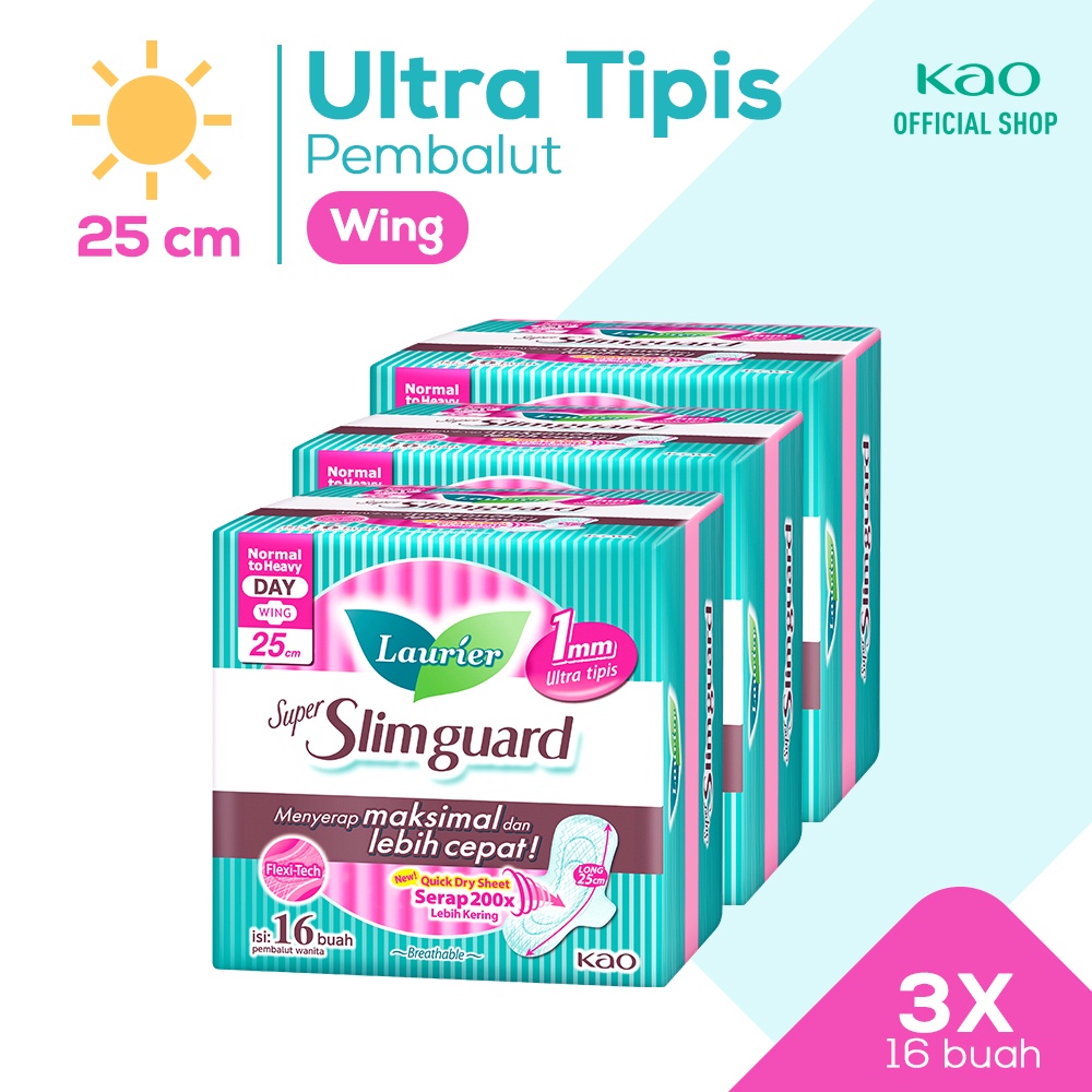 Jual Laurier Super Slim Guard 25cm 16s Triplepack | Shopee Indonesia