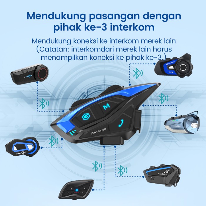 Jual Shark Pro Headset Helm Sepeda Motor 2-8 Orang Earphone Interkom ...