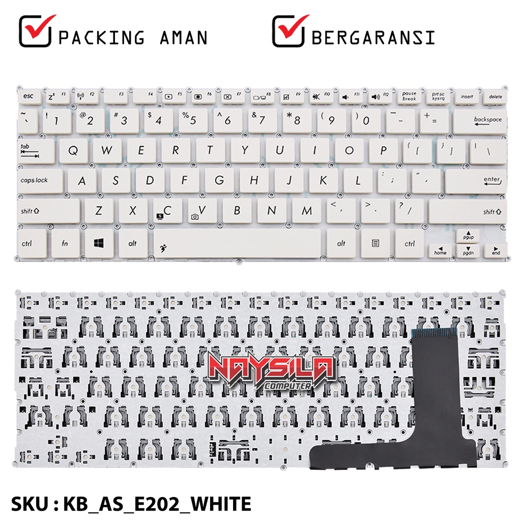 Jual Keyboard Asus E202 E202m E203 E203m E203n E202sa E205 X205 TP201 WHITE | Shopee Indonesia