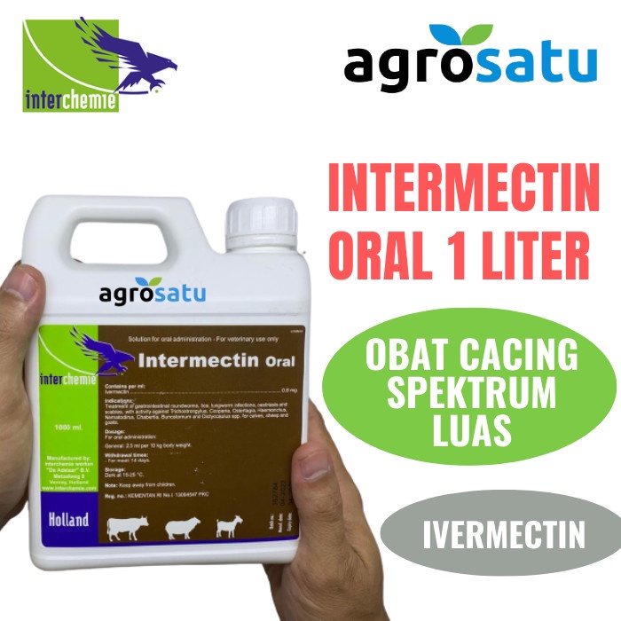 Jual Intermectin Oral 1 Liter Obat Cacing Gudik Skabies Parasit Sapi ...