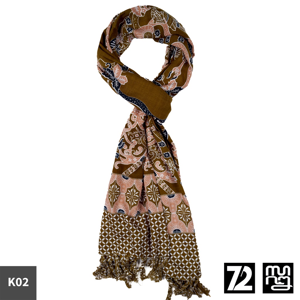 Jual SYAL BATIK SCARFT Premium Motif Asmat Warna Coklat 723840 Cap 72 ...