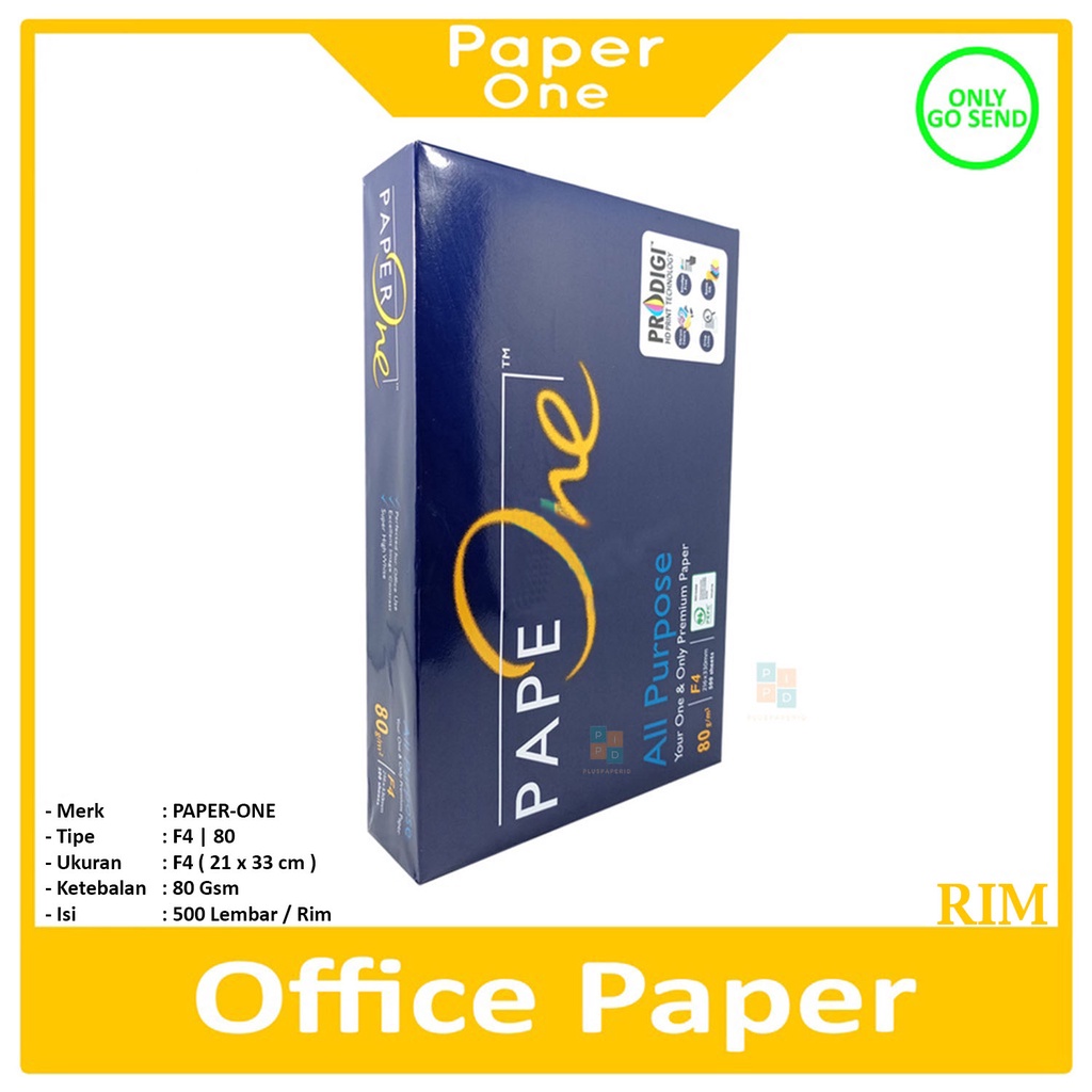 Jual Paper One - Kertas Hvs Fotokopi F4 80 Gram - RIm | Shopee Indonesia