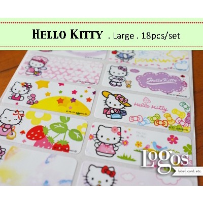 Jual Kitty LARGE Label nama waterproof. Sticker karakter Hello Kitty ...