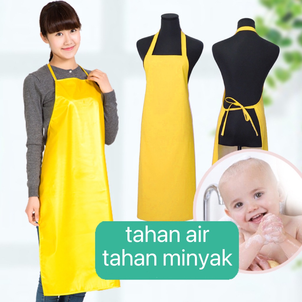 Jual Apron Celemek Masak Polos Tebal dan Anti Air Bahan Premium ...