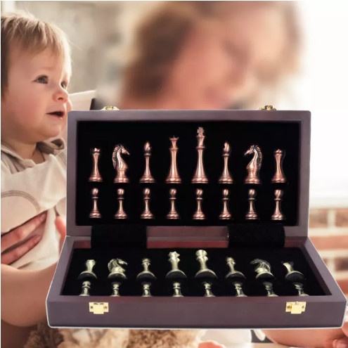 Jual Set Catur Logam Catur Lipat Profesional Bahan Kayu Dan Logam ...