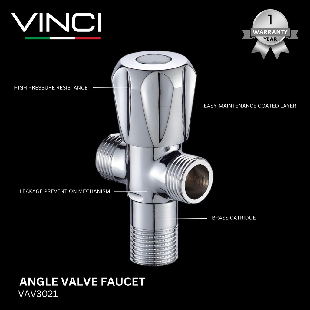 Jual Vinci VAV3021 Stop Keran WC 1/2" Kran T Cabang 2 Double Jet Shower ...