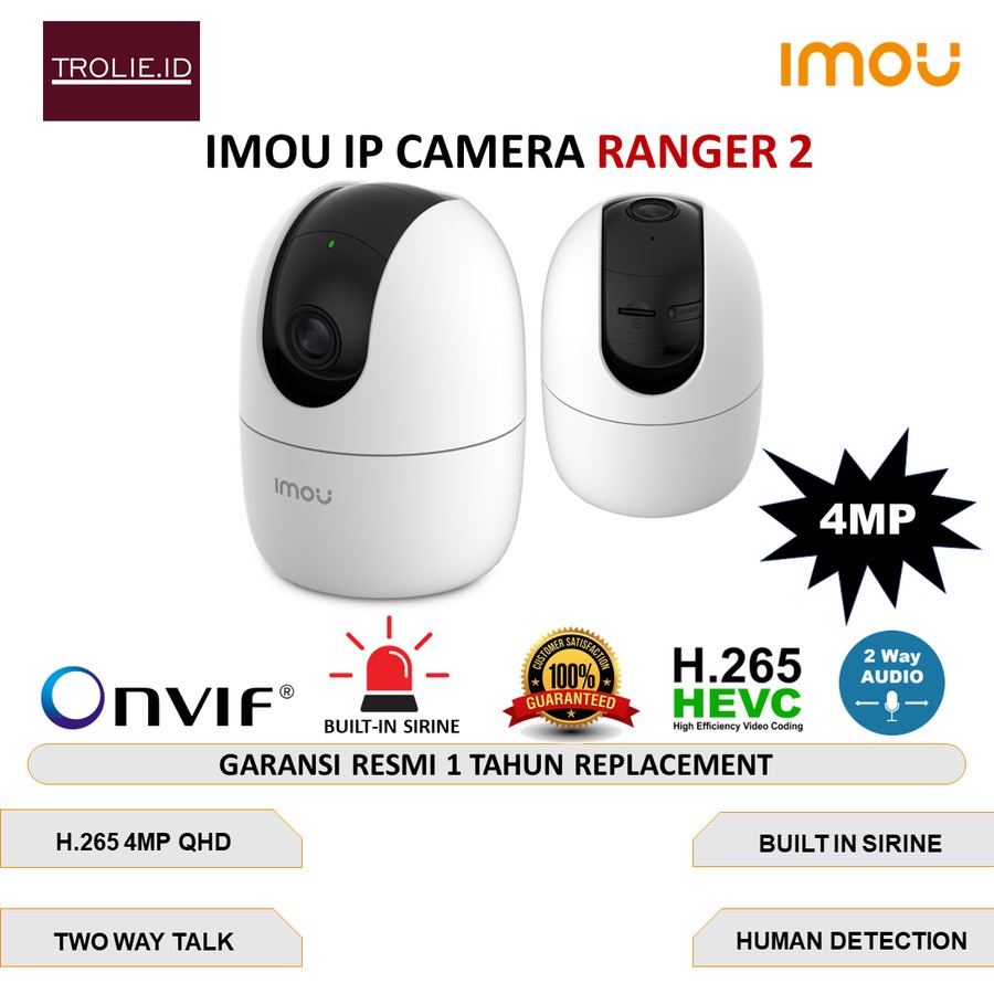 Jual Imou Ranger 2 Smart Tracking IP Camera CCTV Wi-Fi Indoor H.265 4MP ...