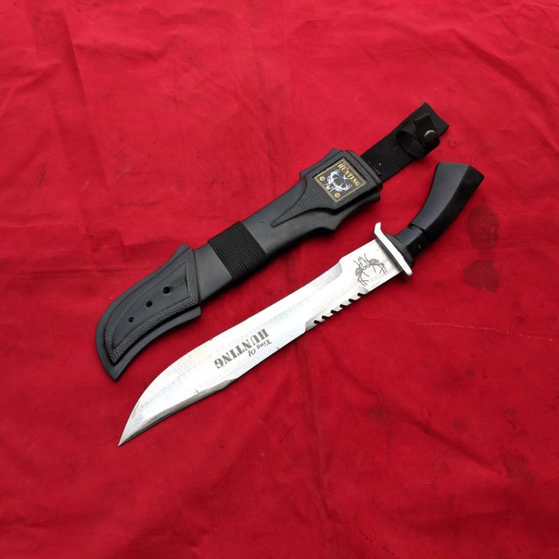 Jual COD !!! pisau hunting besi carbon motif hitam elegan(hobi&koleksi ...
