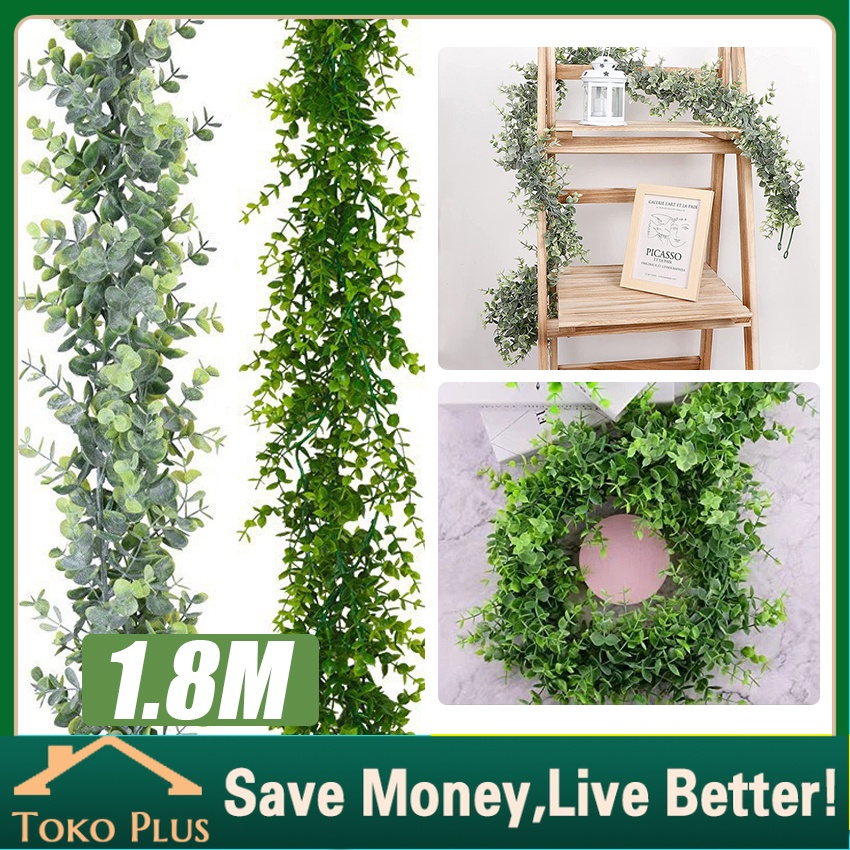 Jual Daun Eucalyptus Rambat Daun Plastik Artificial Dekor Dekorasi ...