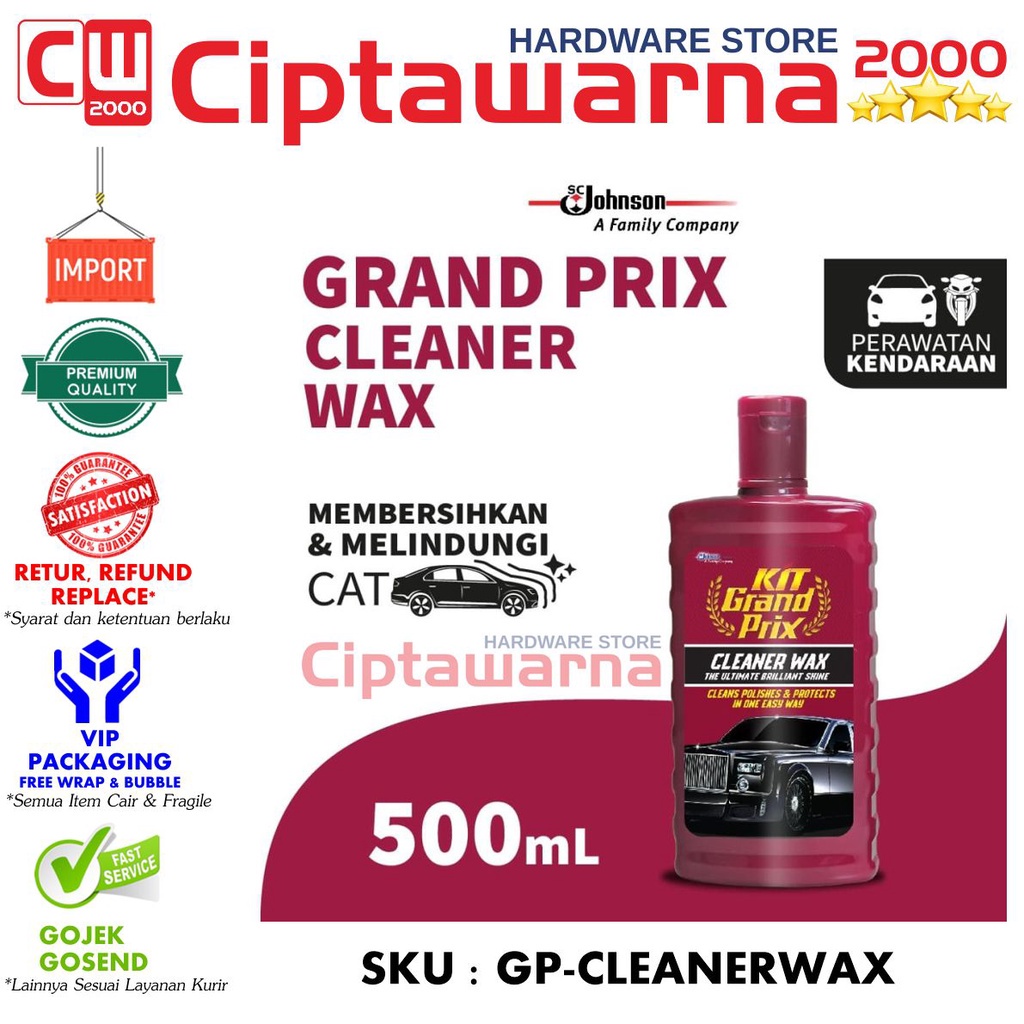 Jual Kit Grand Prix Cleaner Wax Pembersih & Pelindung Kendaaran 500ml ...