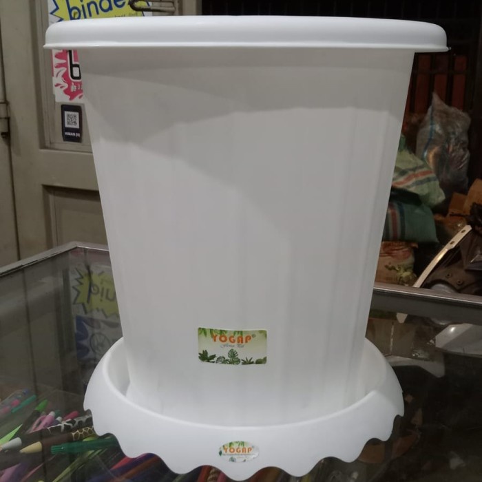 Jual Alas pot yogap bulat 25, putih, coklat | Shopee Indonesia