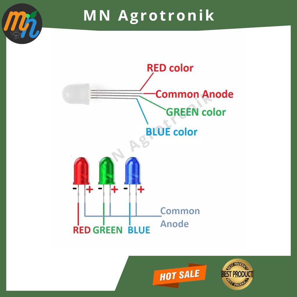 Jual LED RGB RED GREEN BLUE 4P 4 PIN CLEAR 5MM COMMON ANODE | Shopee ...