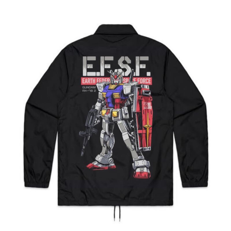 Jual JAKET COACH GUNDAM RX-78 ROBOT | WINDBREAKER ROBOT GUNDAM HITAM ...
