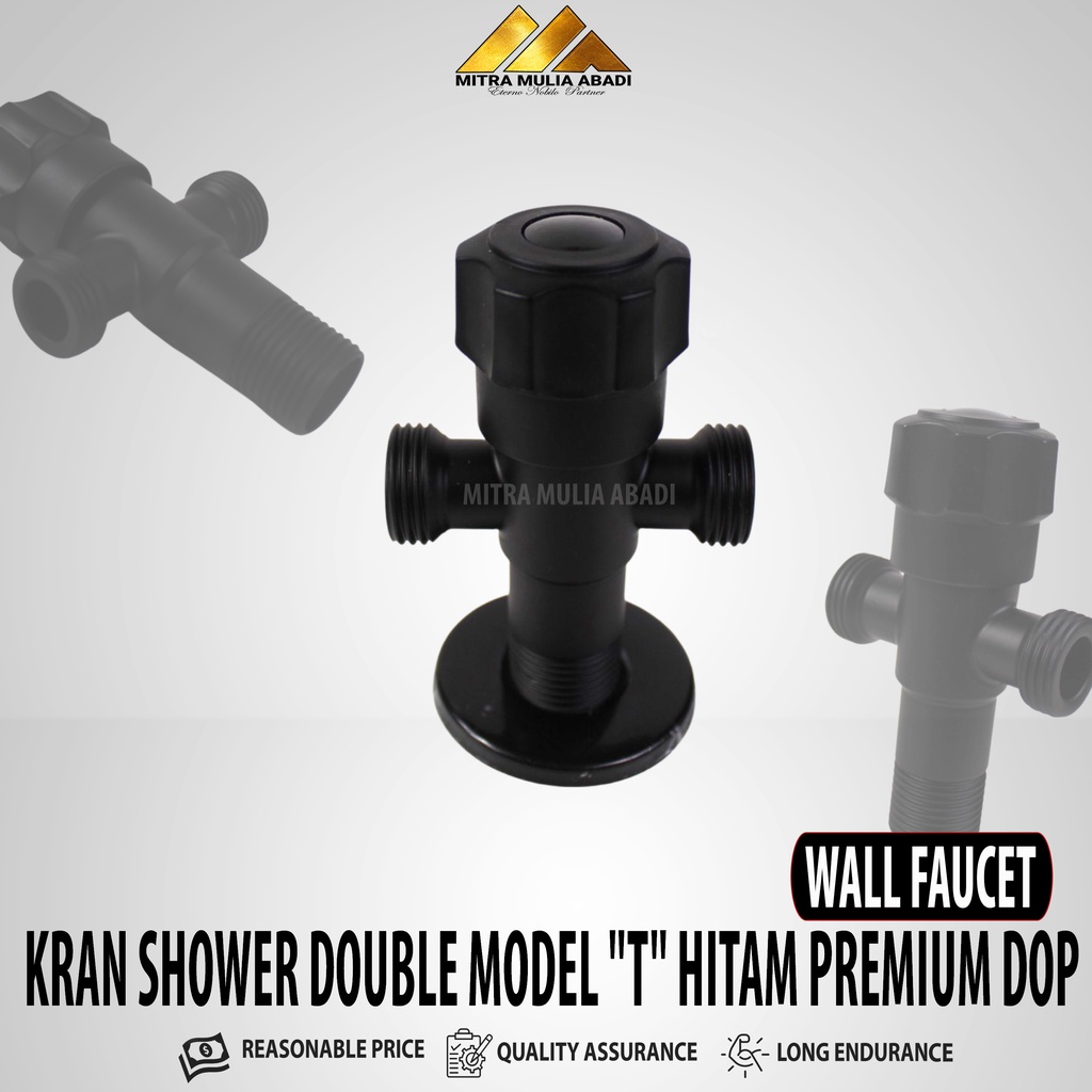 Jual Stop Kran Shower Double I KRAN SHOWER DOUBLE MODEL "T" HITAM ...