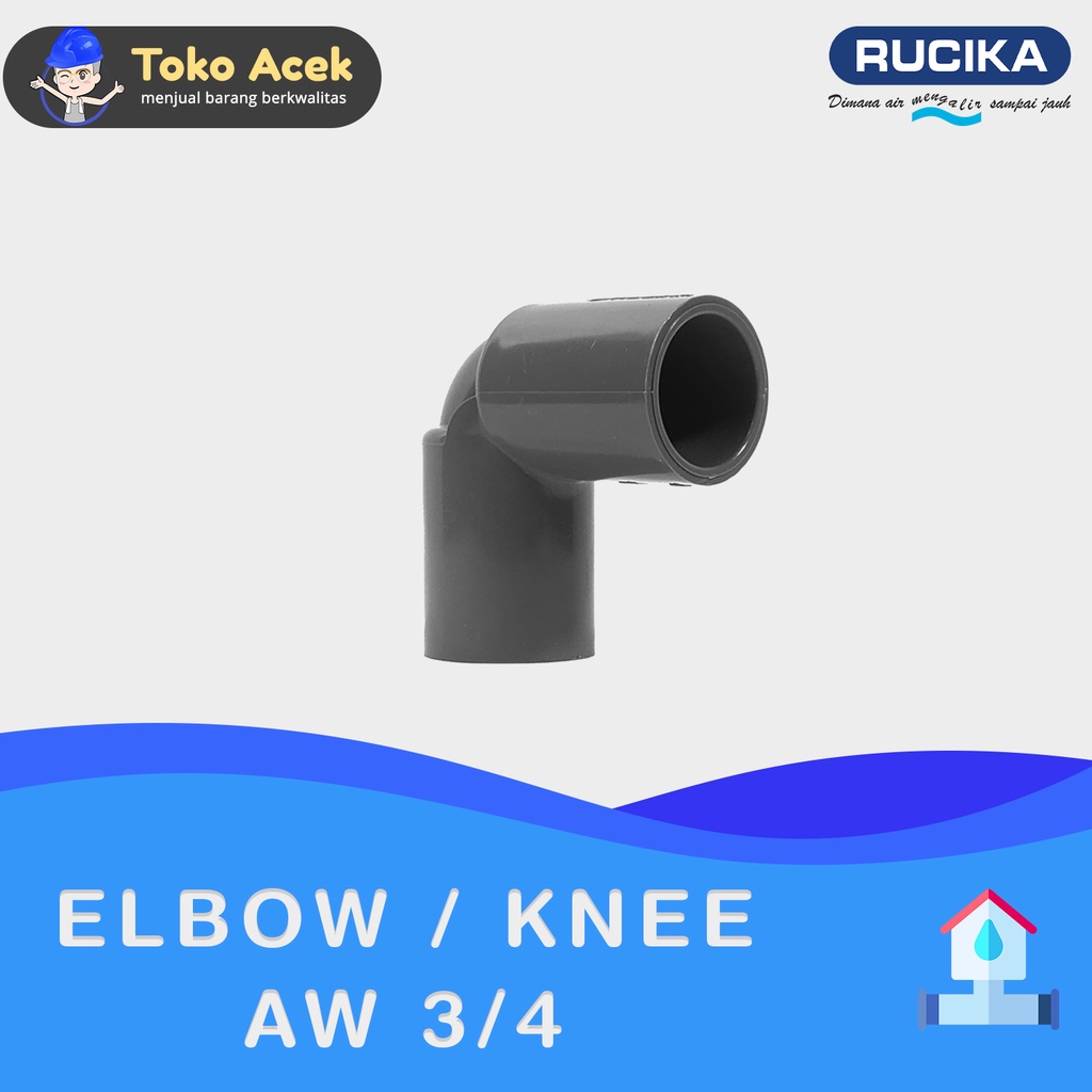 Jual KNEE AW 3/4“ FITTING PIPA PVC MERK RUCIKA KNIE | ELBOW | KENI | L | Shopee Indonesia