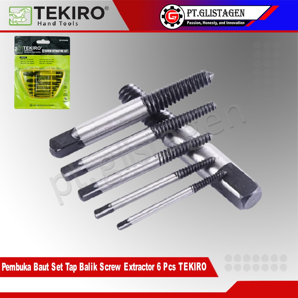 Jual TEKIRO Screw Extractor 6 Pcs Pembuka Baut Set Tap Balik | Shopee ...