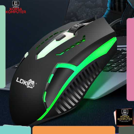 Jual Mouse PC Gaming Hitam RGB Mouse Gaming Kabel LED RGB 1200 DPI ...