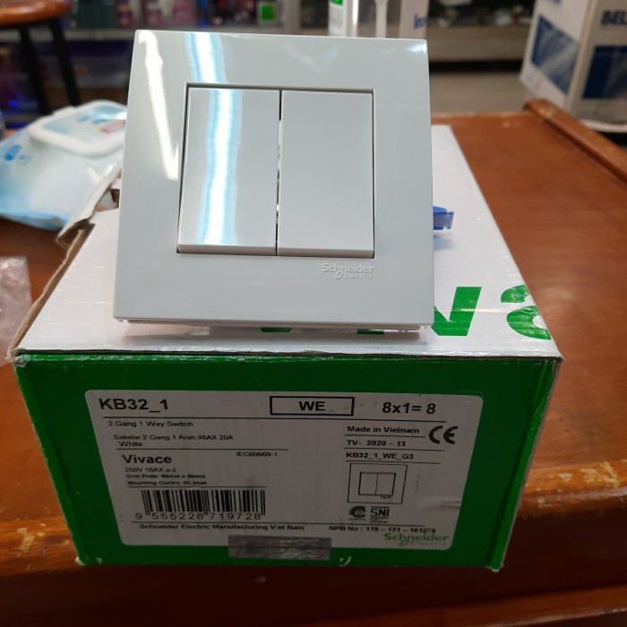 Jual IB Saklar Seri Schneider Vivace 2Gang 1Way KB32_1 WE | Shopee ...